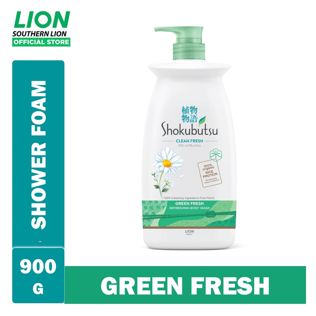 Shokubutsu Clean Fresh Green Fresh Refreshing Body Wash Bottle 900g ...