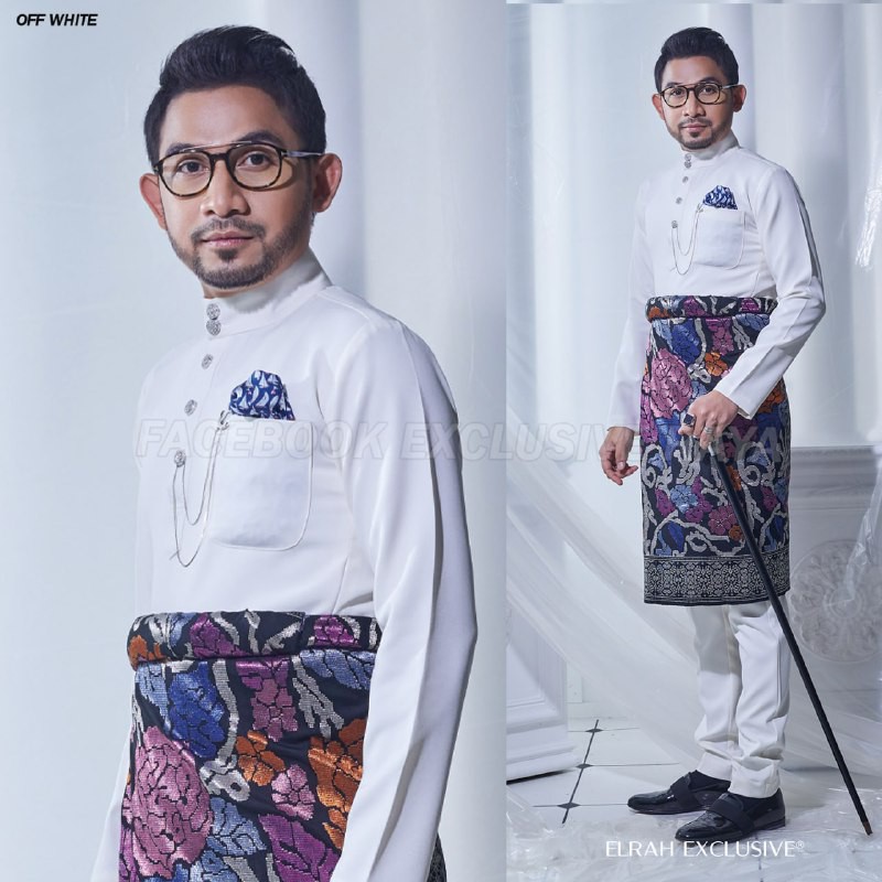 BAJU MELAYU ELRAH EXCLUSIVE MAGNIFICIENT OFF WHITE (READYSTOCK ...