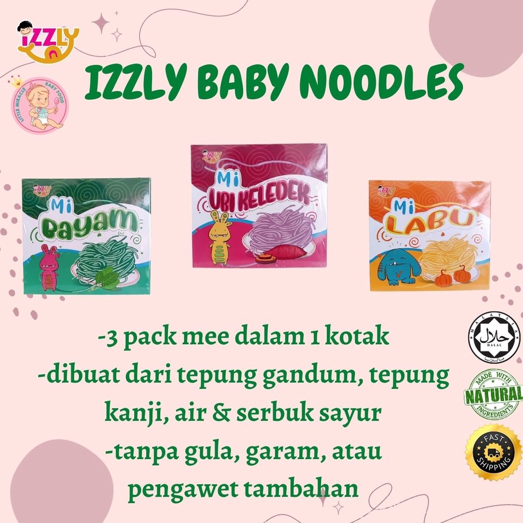 READY STOCK Izzly Baby Food / Baby Noodle Mee Baby Makanan Baby 7 Bulan ...