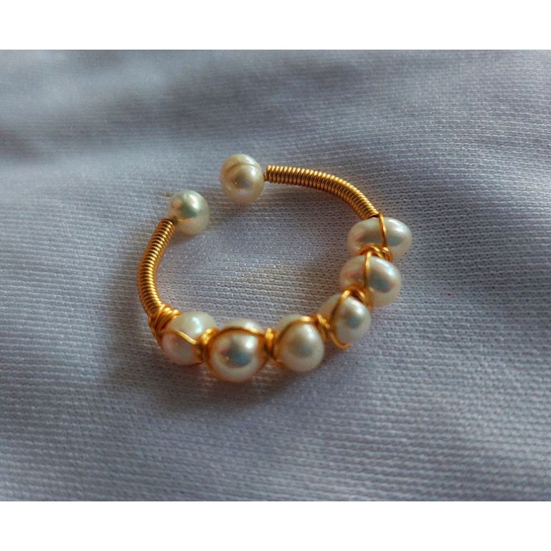 cincin batu mutiara, cincin batu mutiara + jed ikat suasa tahan luntur ...