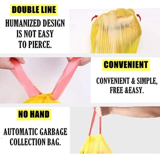 Automatic Closing Tie On Garbage Bag Bags With Rope Easy Pull 45cmx50cm ...