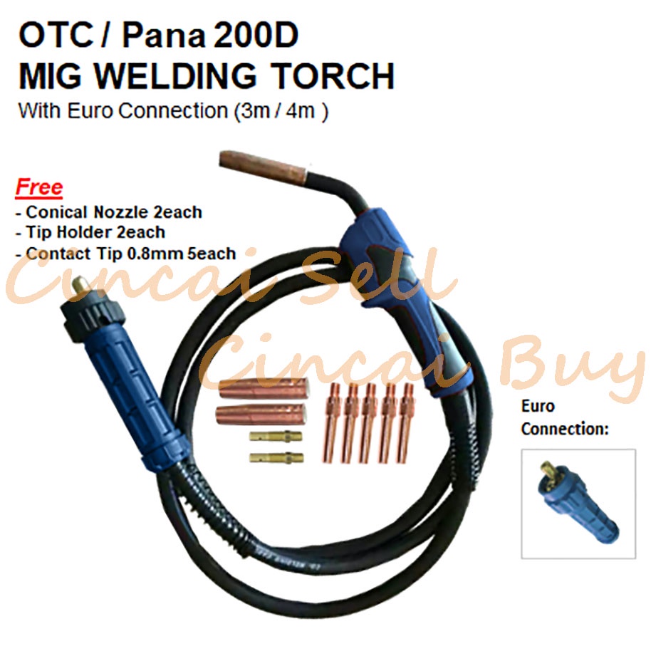 Austweld OTC / PANA 200 / 200 Amp MIG Welding Torch With Euro ...