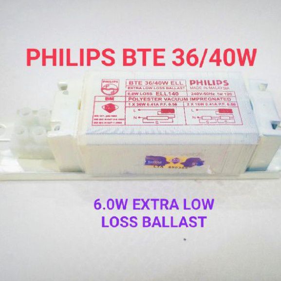 PHILIPS (BIG SIZE) BTE 36/40W 240V 6W EXTRAL LOW LOSS BALLAST /CHOKE ...