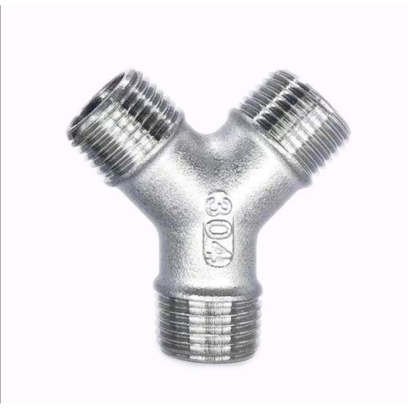 1/2" BSPT Male Y Shape 3 Ways Connector Coupler Splicer Splitter 304 ...