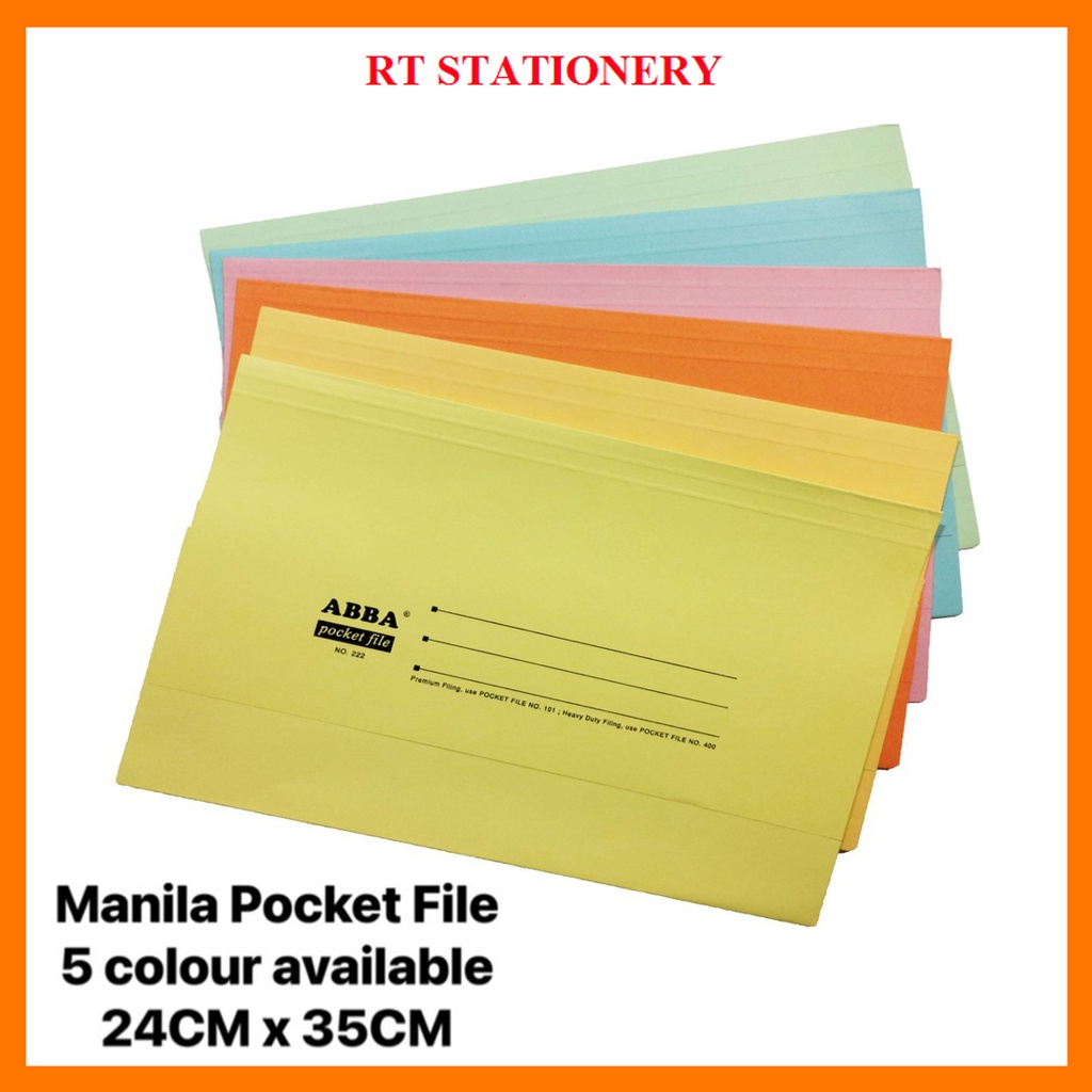 ABBA/LION Manila Card Pocket File 350gsm 35cm X 24cm Document Organizer ...