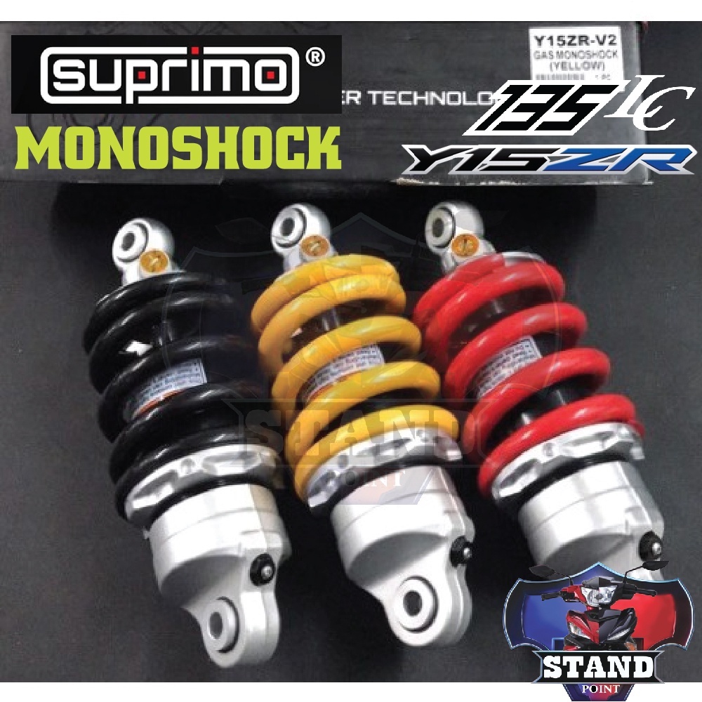 GAS MONOSHOCK SUPRIMO V2 ADJUSTABLE YELLOW BLACK RED YAMAHA Y15ZR Y15 Y15Z / LC135 205MM / RS150 ...
