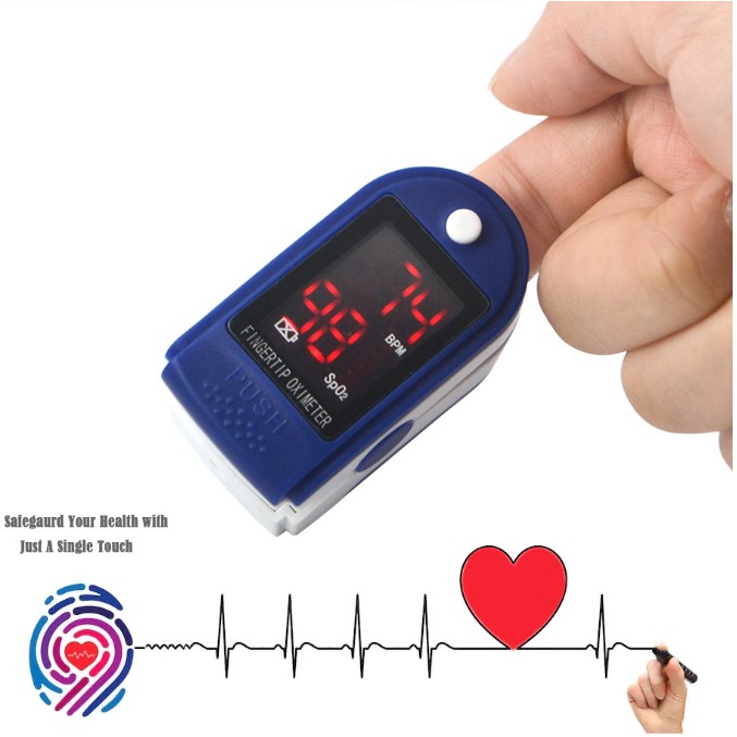 Finger Tip Pulse Oximeter Oxymeter Oxygen level Blood Pressure Heart ...