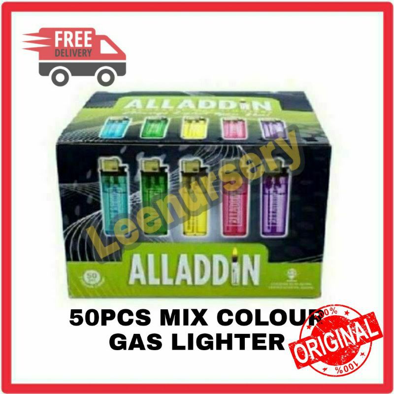 Aladdin Disposable Gas Lighters 1carton(50pcs) - Mix Colours Lighter ...