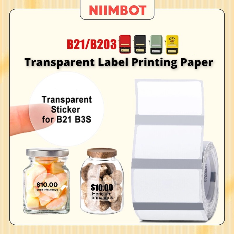  Local Seller Niimbot B21 Transparent Label Printing Paper Name 