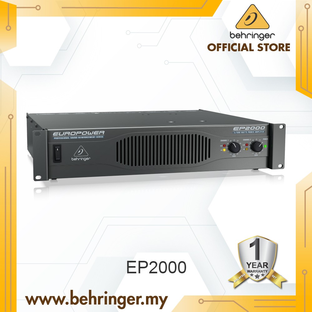 Behringer EP2000 2 x 350W 8 Ohm Power Amplifier, 2000 Watt Bridge ...