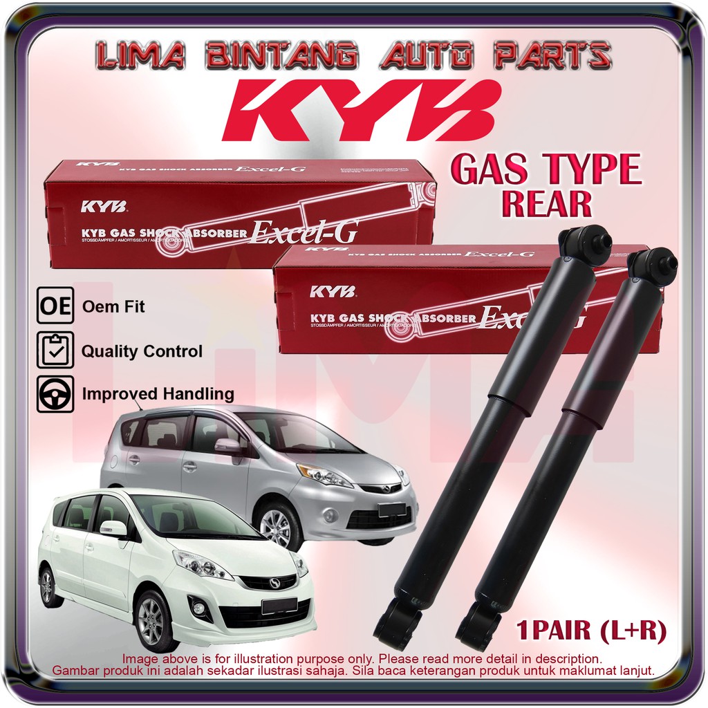 ( 1Pair ) Perodua Alza , Alza Advance Rear Shock Absorber Gas KAYABA ...