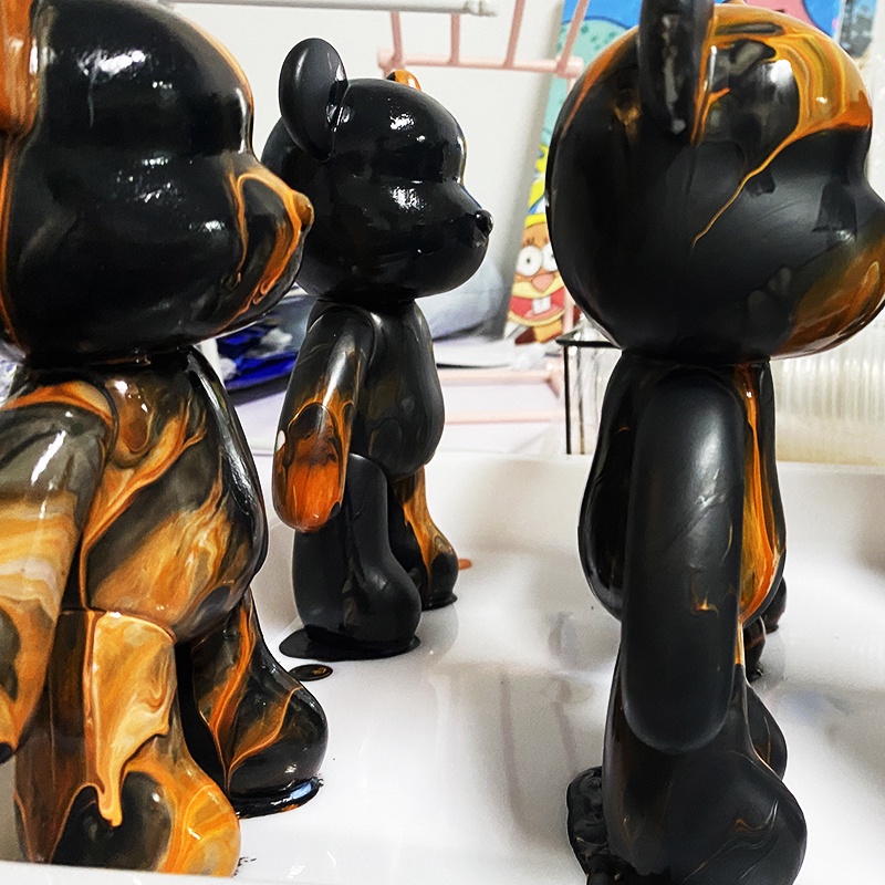 Blind box 6.5cm Fluid Bearbrick Handmade colorful Bear Personality ...