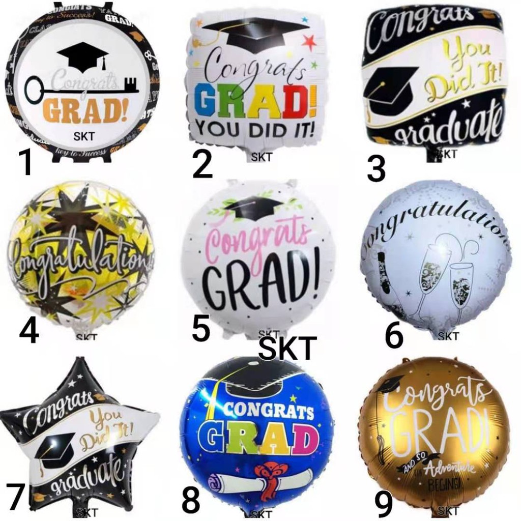 18 INCH GRADUATION foil helium balloons for party & events | Shopee ...