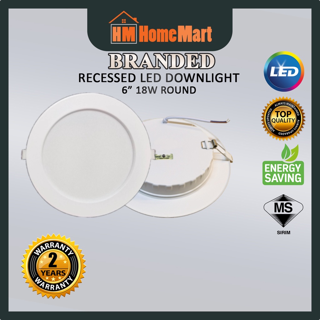 (Cheapest Downlight) Branded LED Recessed Downlight 6" 20W Round (3000K ...