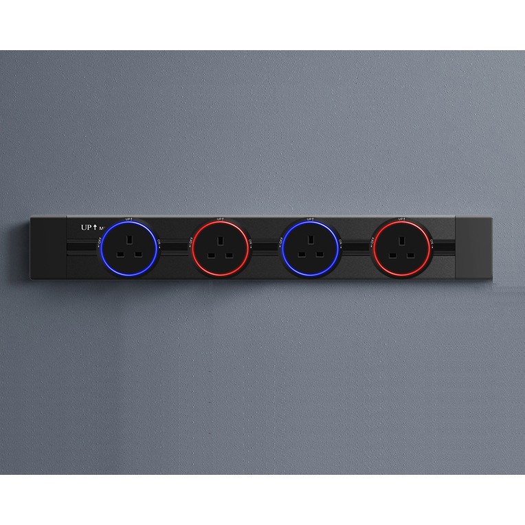 UK Power Track Socket Track Wall Sock Waterproof Removable Socket ...