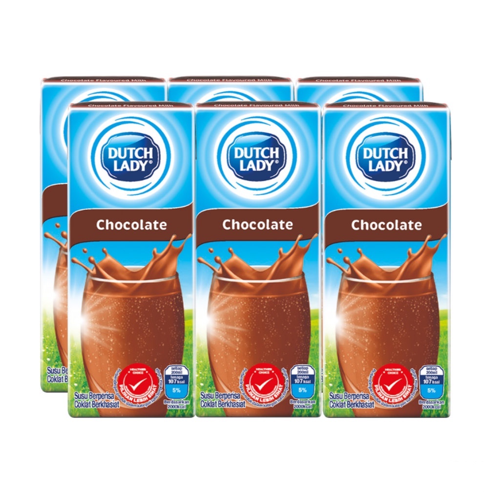 Dutch Lady Pure Farm Chocolate UHT Milk (200ml x 6) | Shopee Malaysia