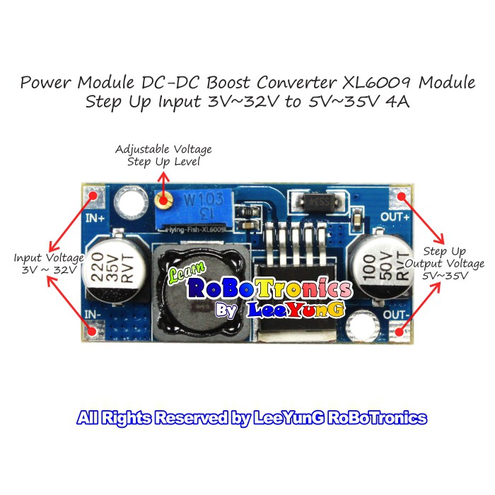 XL6009 DC-DC Buck Boost Converter Module Pinout, Datasheet,, 40% OFF