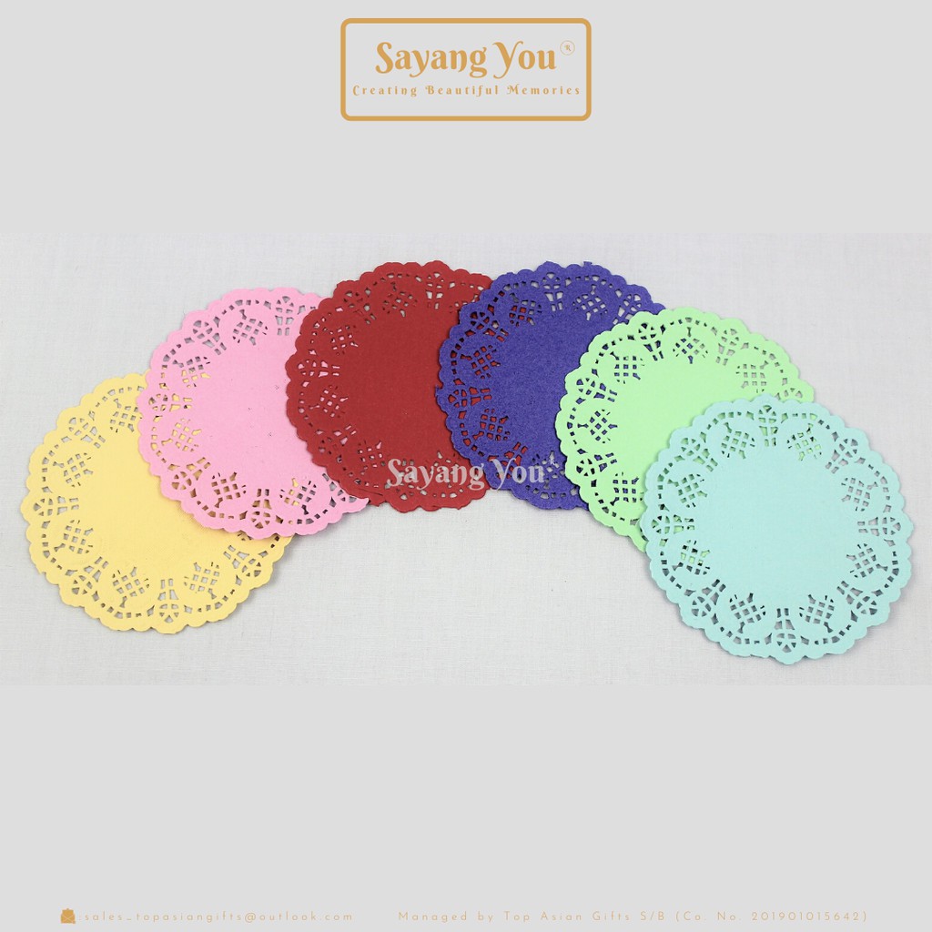 100Pcs 114mm/4.5'' Round Colour Lace Wedding Décor Party DIY Doily ...