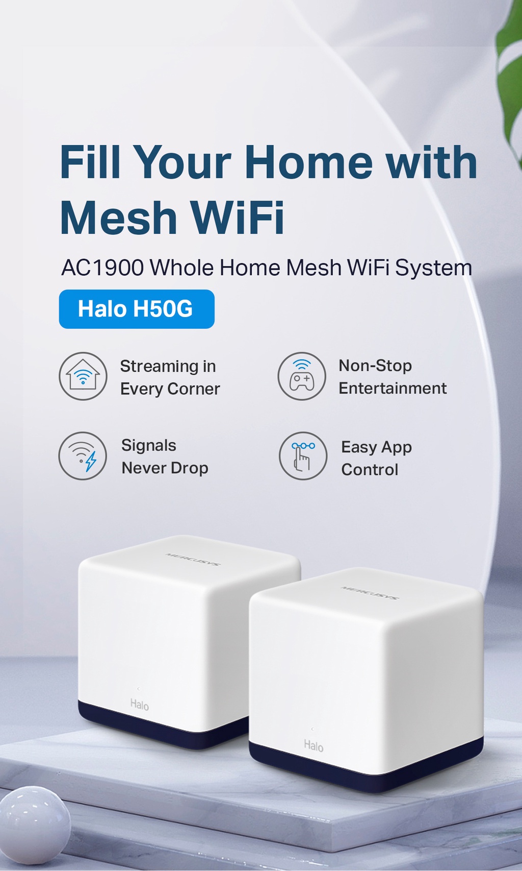 Mercusys AC1900 Gigabit Dual Band Mesh WiFi Router System Support Unifi ...
