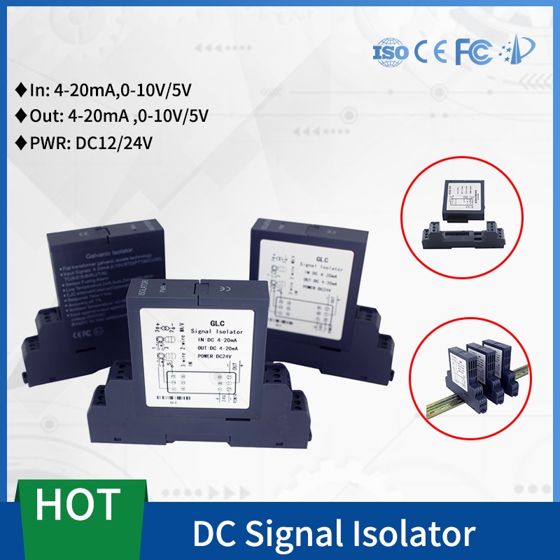 Plug-in Signal isolation transmitter Current voltage Analog DC 0-10v to 4-20ma converter signal ...