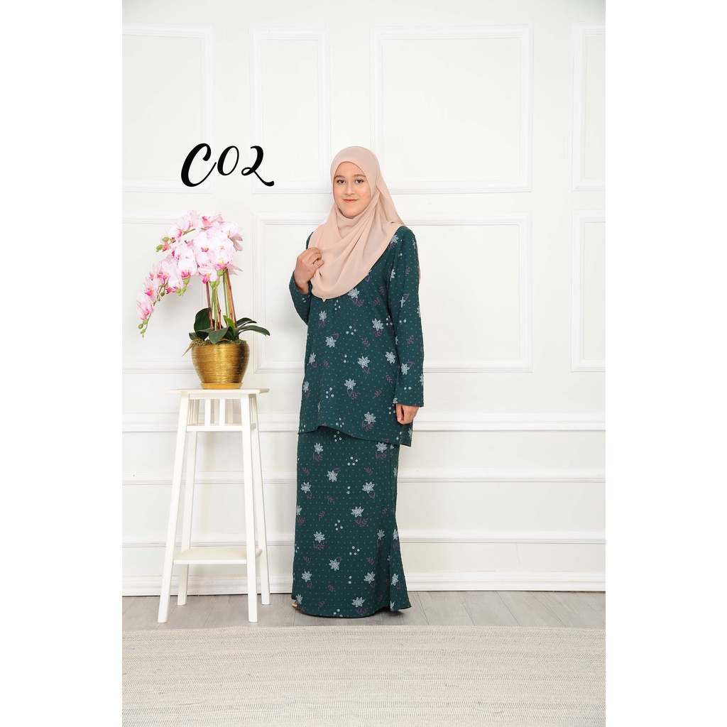 Baju kurung moden embroidery bercorak ironless New Arrival Baju Kurung ...