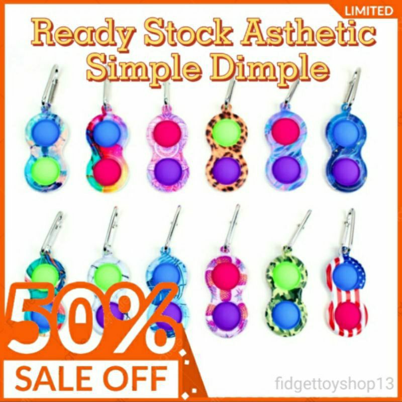 Malaysia Ready Stock Mini Aesthetic Simple Dimple Two Finger Fidget Toy ...