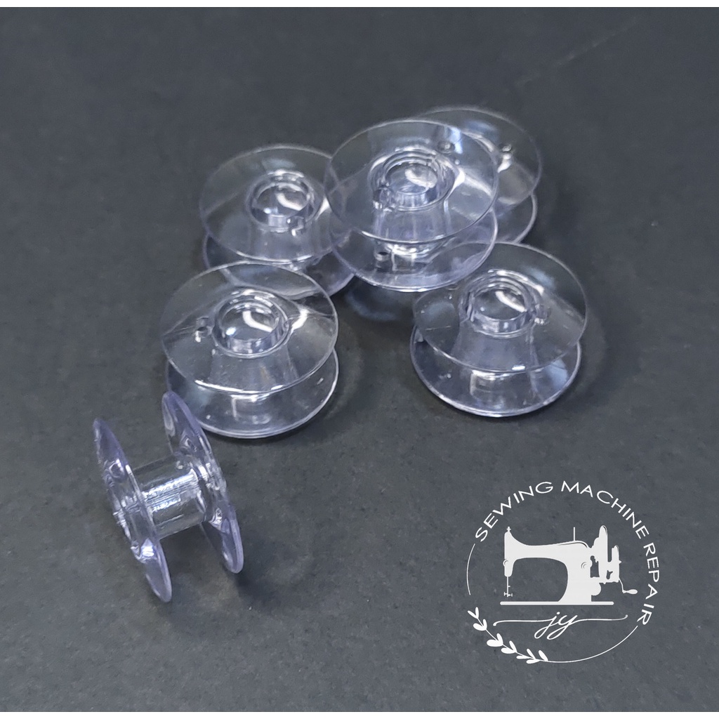 (12pcs) Low Clear Plastic Bobbin / Bobbin Rendah untuk portable singer ...