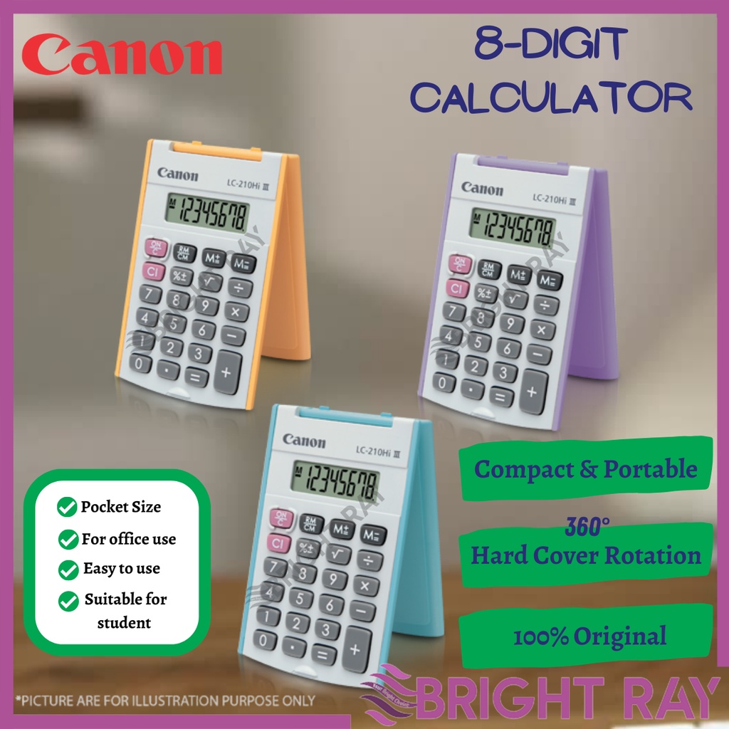 CANON Handheld 8 Digits Portable Pocket Size Calculator for Student ...