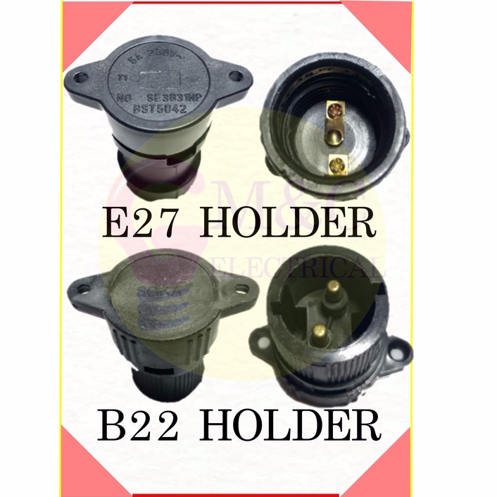B22/ E27 Bulb Base Wedge Holder Wedgeholder / Pemegang Tapak Mentol ...