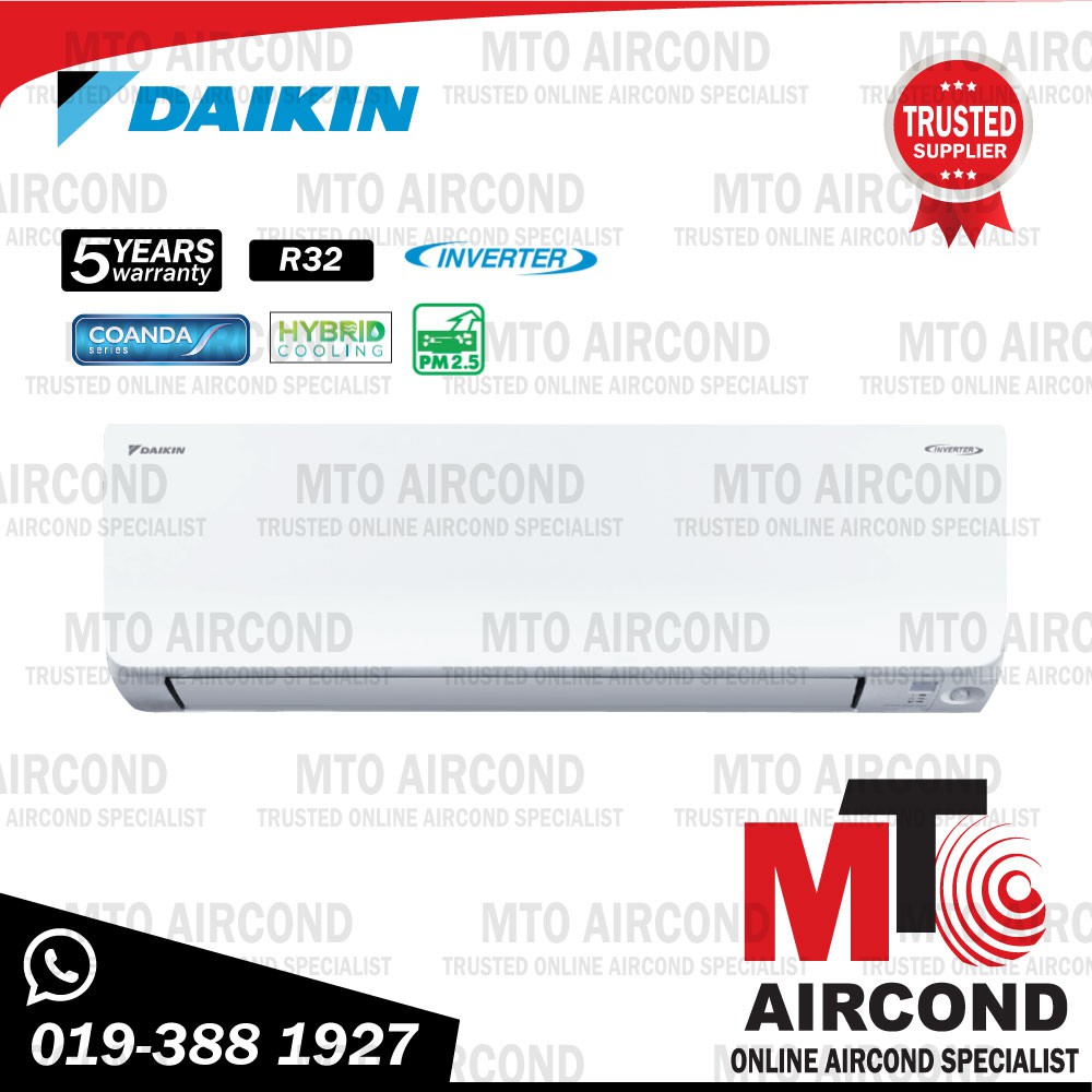 Daikin r32 1.0hp inverter ftkm series air conditioner ftkm25tvmm ...