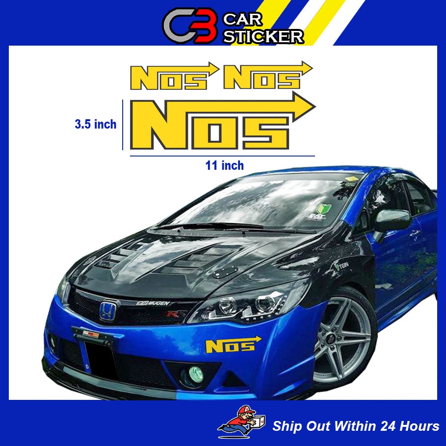 NOS CAR STICKER / 1 SET 3 PCS / CS333 | Shopee Malaysia
