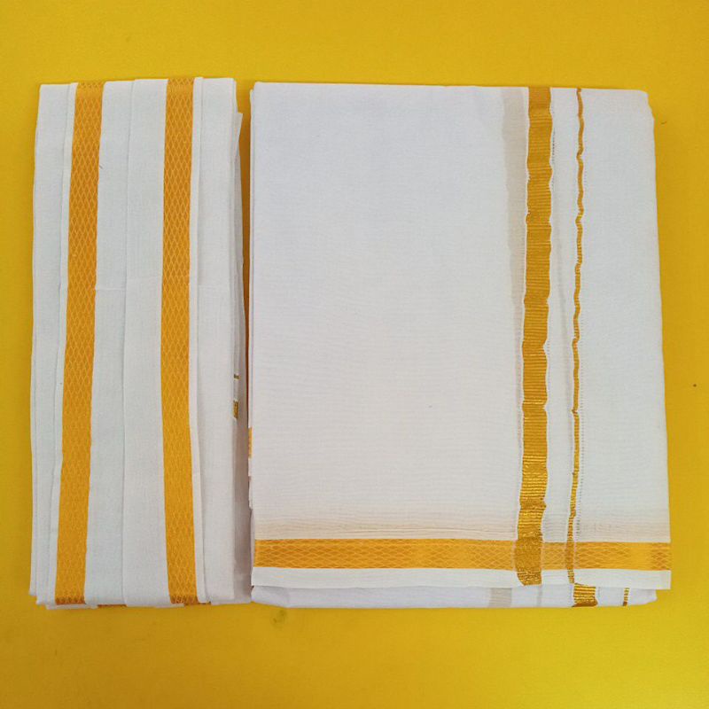 COTTON WHITE VESTI GOLD BORDER 8x4 | Shopee Malaysia