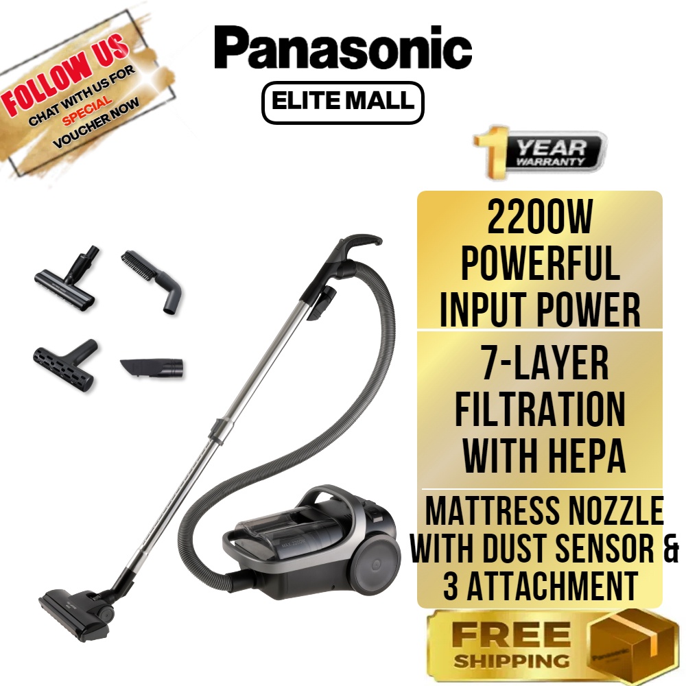 PANASONIC MC-CL609 2200W CYCLONE BAGLESS CANISTER VACUUM CLEANER WITH ...
