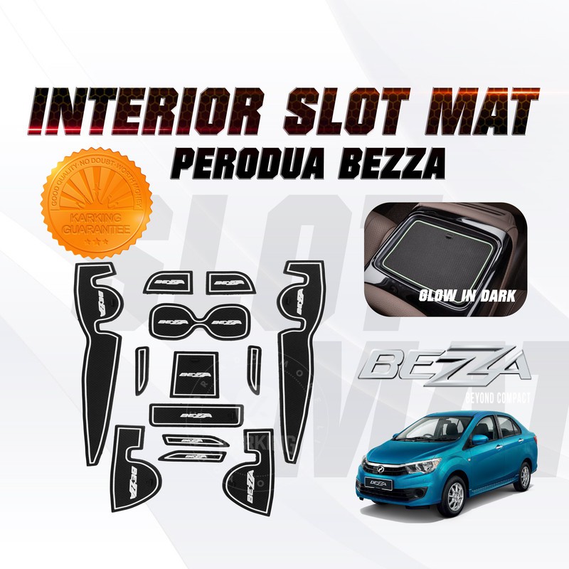 Interior Slot Mat Storage Tank Mat Perodua Bezza - White Glow | Shopee ...