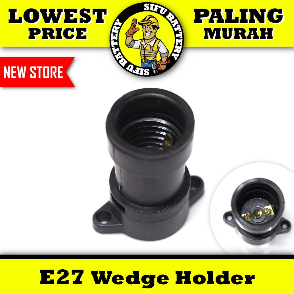 E27 Wedge Holder For Indoor Outdoor Surface Mount Light Socket Bulb ...