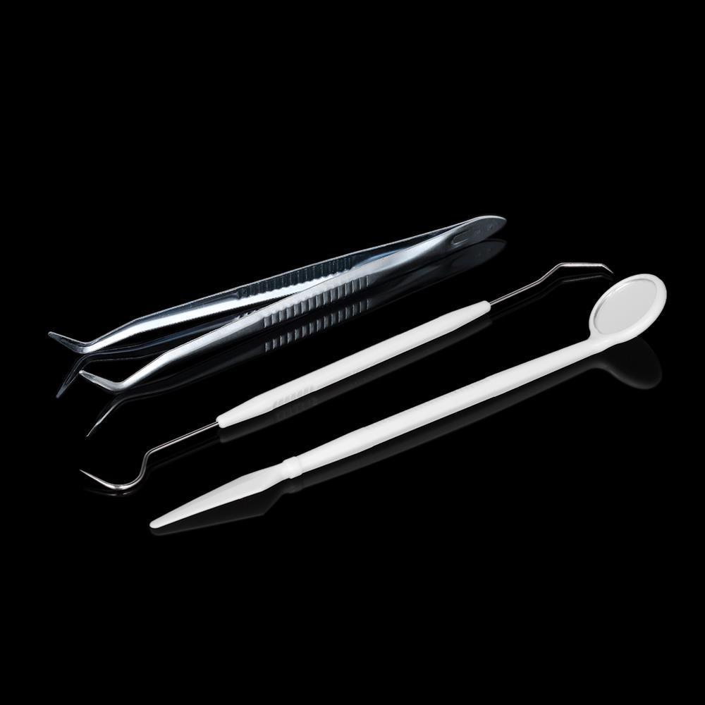 3pcs Dental Tools Kit Teeth Scraper Dental Probe Mirror Oral Hygiene ...