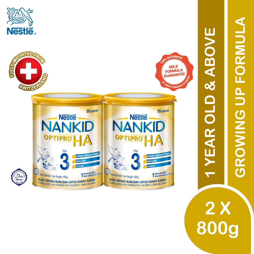 Nestle Nankid Optipro HA Stage 3 Hypoallergenic (800g x 2) | Shopee ...
