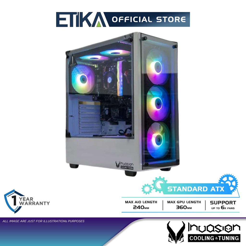 Invasion GX-900 | ATX Tempered Glass Gaming Casing with Option RGB ...