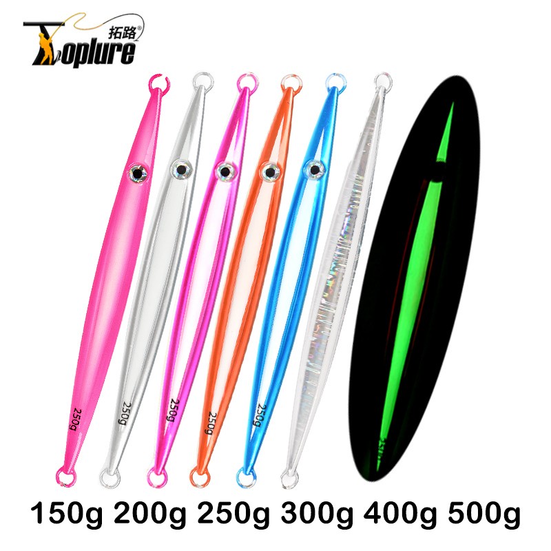 TL 150g 200g 250g 300g 400g 500g Large Vertical Metal Jigs Deep Sea Fishing Lure Sinking ...