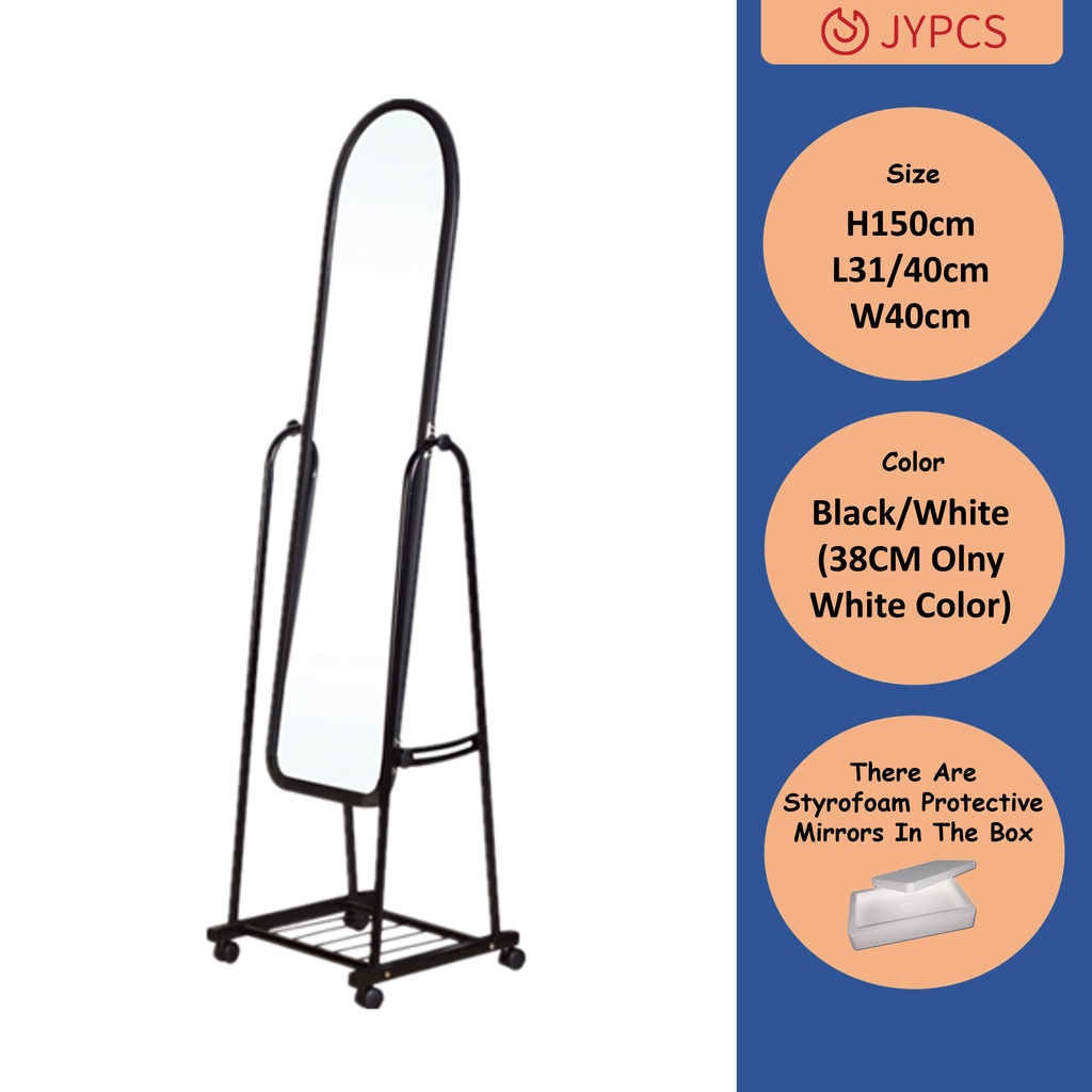 Cermin Panjang DIY Cermin Berdiri Standing Mirror Stand Black/White ...