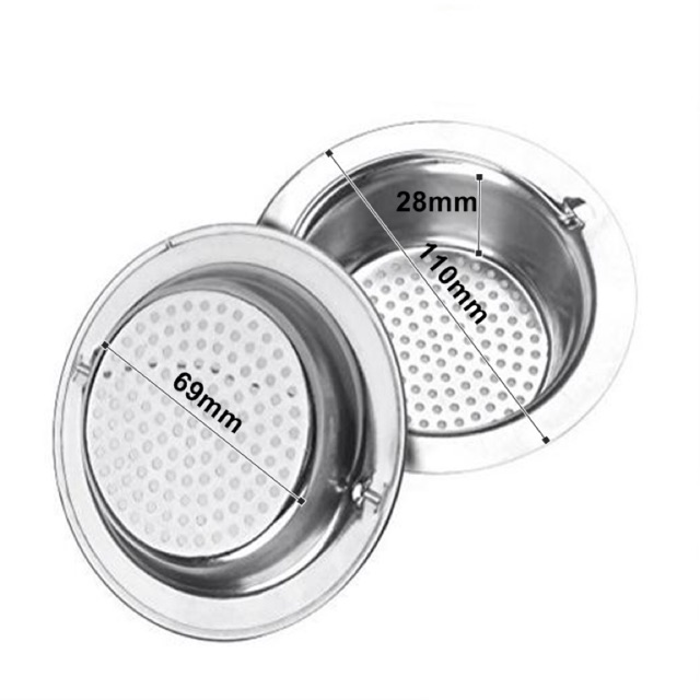 Penapis Sinki | 110mm Stainless Steel Sink Strainer Drain Basket Waste ...