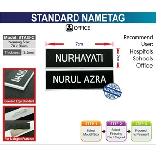 Standard Name Tag - Sekolah, Kakitangan Kerajaan, Polis Tentera ...