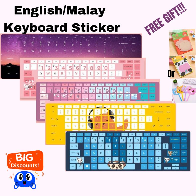 Sticker Keyboard English Malay Alphabet qwerty (Ready Stock) English ...