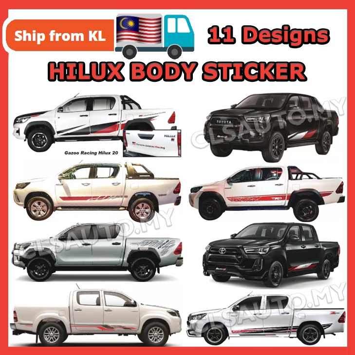 Toyota Hilux Body Sticker Car Side Body Lining Sticker (13 Designs ...