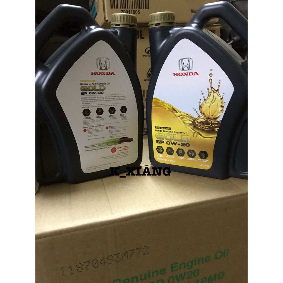 NEW HONDA 0W20 GOLD FULLY SYNTHETIC ENGINE OIL 4L | Shopee Malaysia