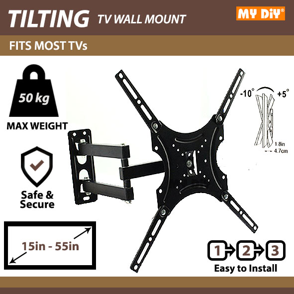 MYDIYHOMEDEPOT - UNIVERSAL TV BRACKET PLASMA LCD WALL MOUNT TV BRACKET 14"- 55" MAX 50kg ...