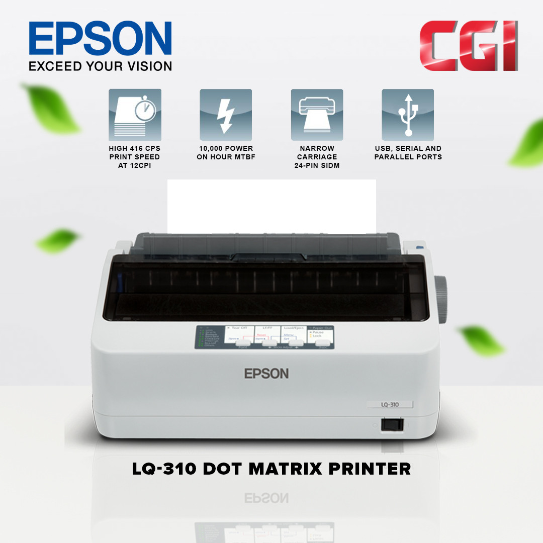 Epson LQ-310 24-Pin Narrow Carriage Impact Dot Matrix Printer | Shopee ...