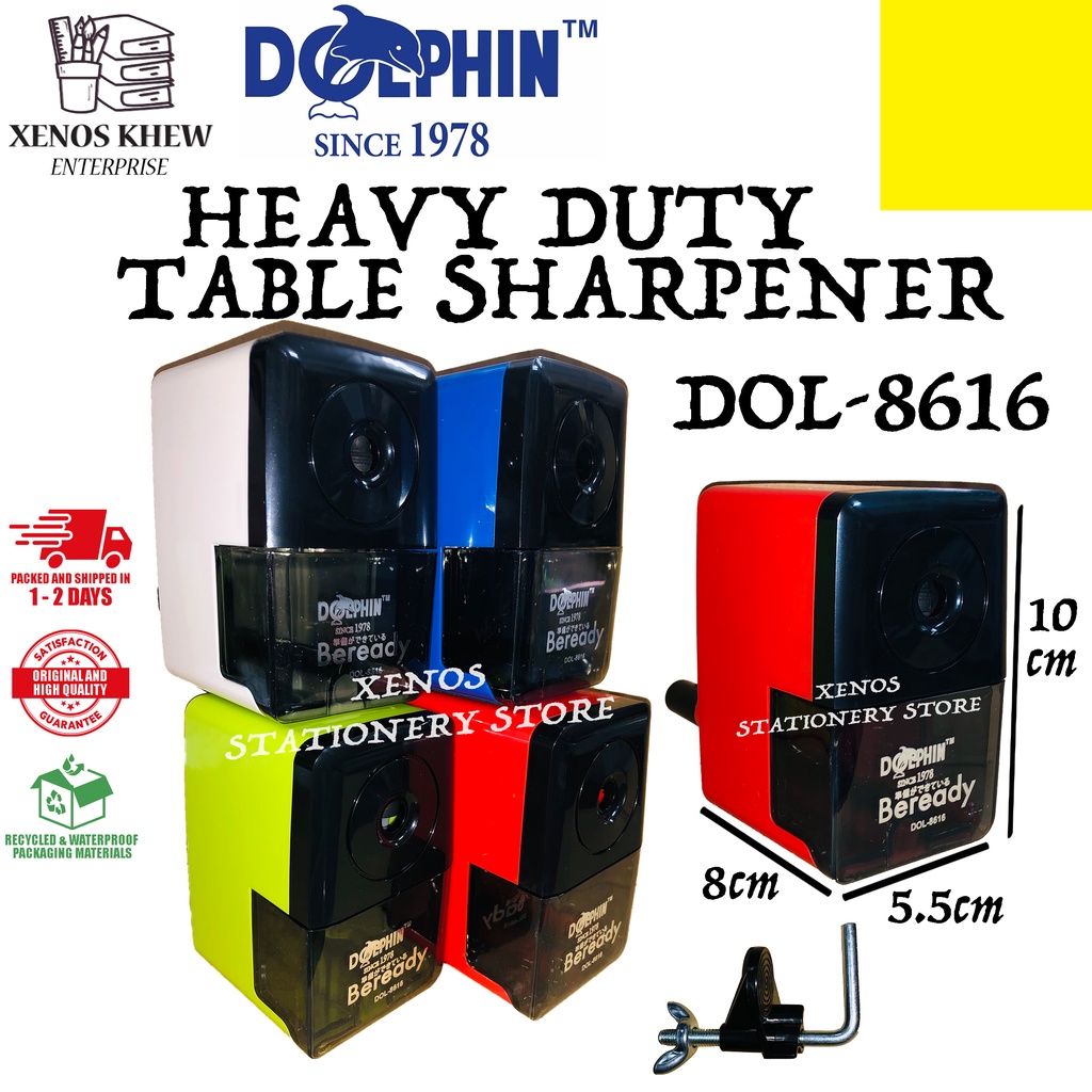 DOLPHIN DOL8616 HEAVY DUTY TABLE / DESK PENCIL SHARPENER WITH DESK ...