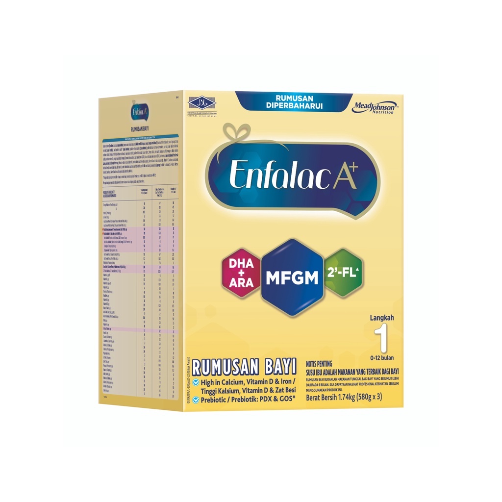 Enfalac A+ Step/Langkah 1 0-12 Bulan 1.74kg(3x580g) | Shopee Malaysia