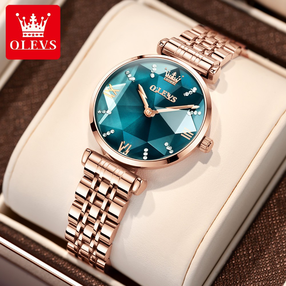 OLEVS Jam Tangan Perempuan Murah Original Rose Gold Steel Casual Watch ...
